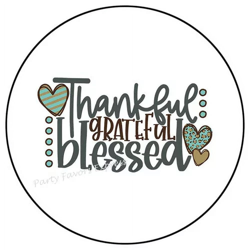 DOPASTICKER Thankful Grateful Blessed Stickers Favors Phone Decal Water ...