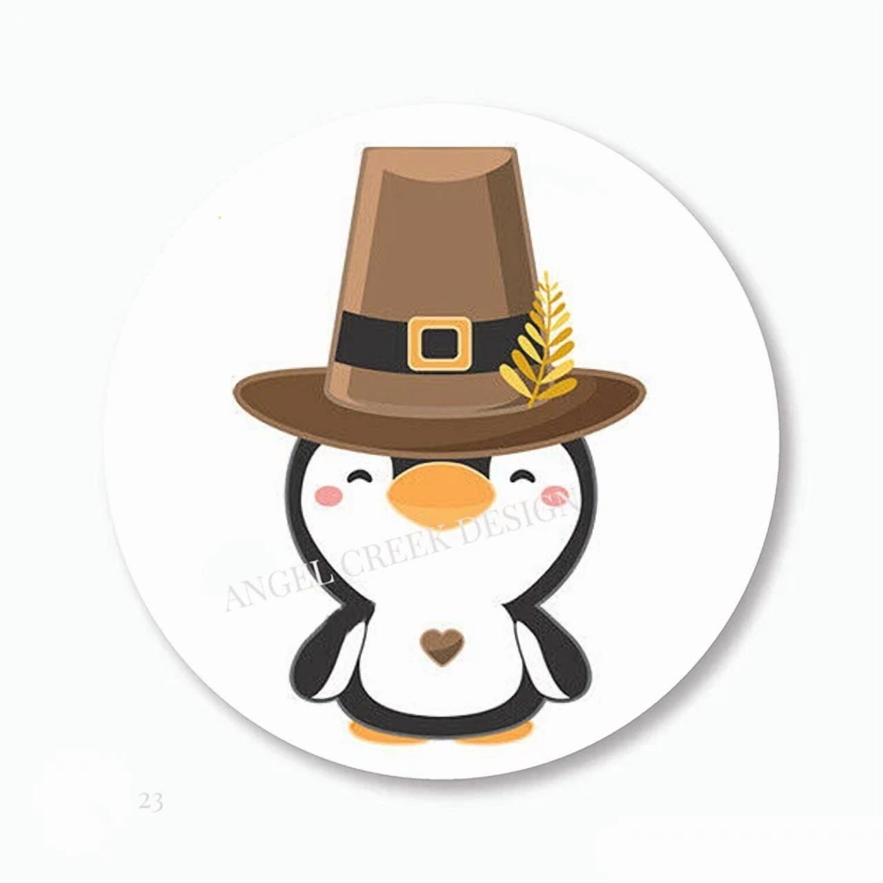 DOPASTICKER Thanksgiving Pilgrim Penguin Scrapbook Stickers Autumn ...