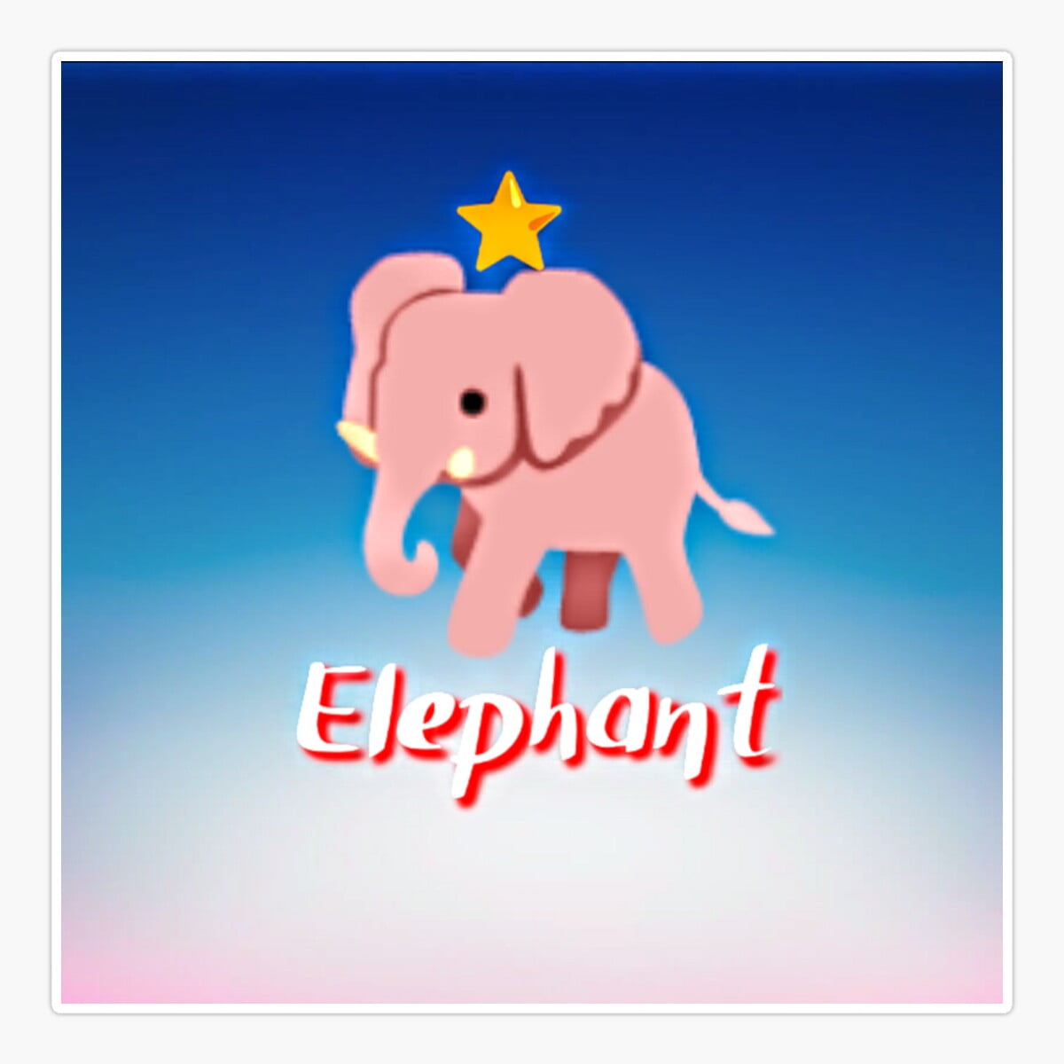 DOPASTICKER The Baby Elephant Has A Star On His Head. Sticker, Phone ...