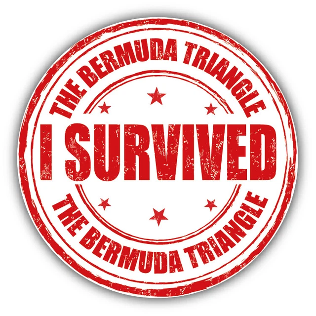 DOPASTICKER The Bermuda Triangle Survive Grunge Rubber Sticker Decal ...