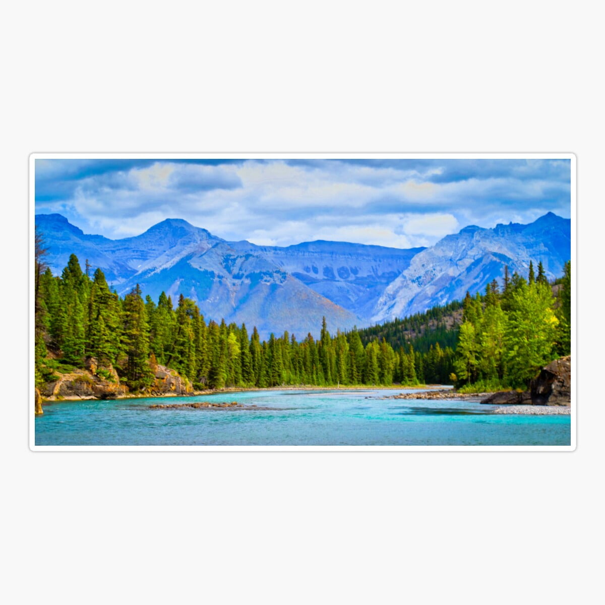 DOPASTICKER The Bow River - Ban, Alberta, Cana.Da Sticker, Phone ...