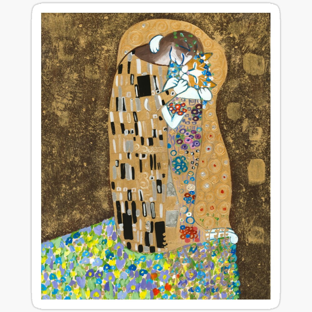 DOPASTICKER The Cat Kiss Sticker Phone Decal Water Bottle Stickers ...