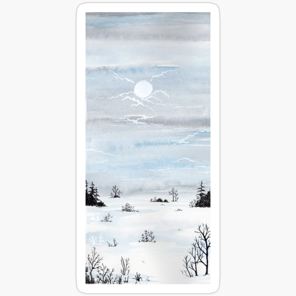 DOPASTICKER The Cold Sun Watercolour Painting Sticker Phone Decal Water ...