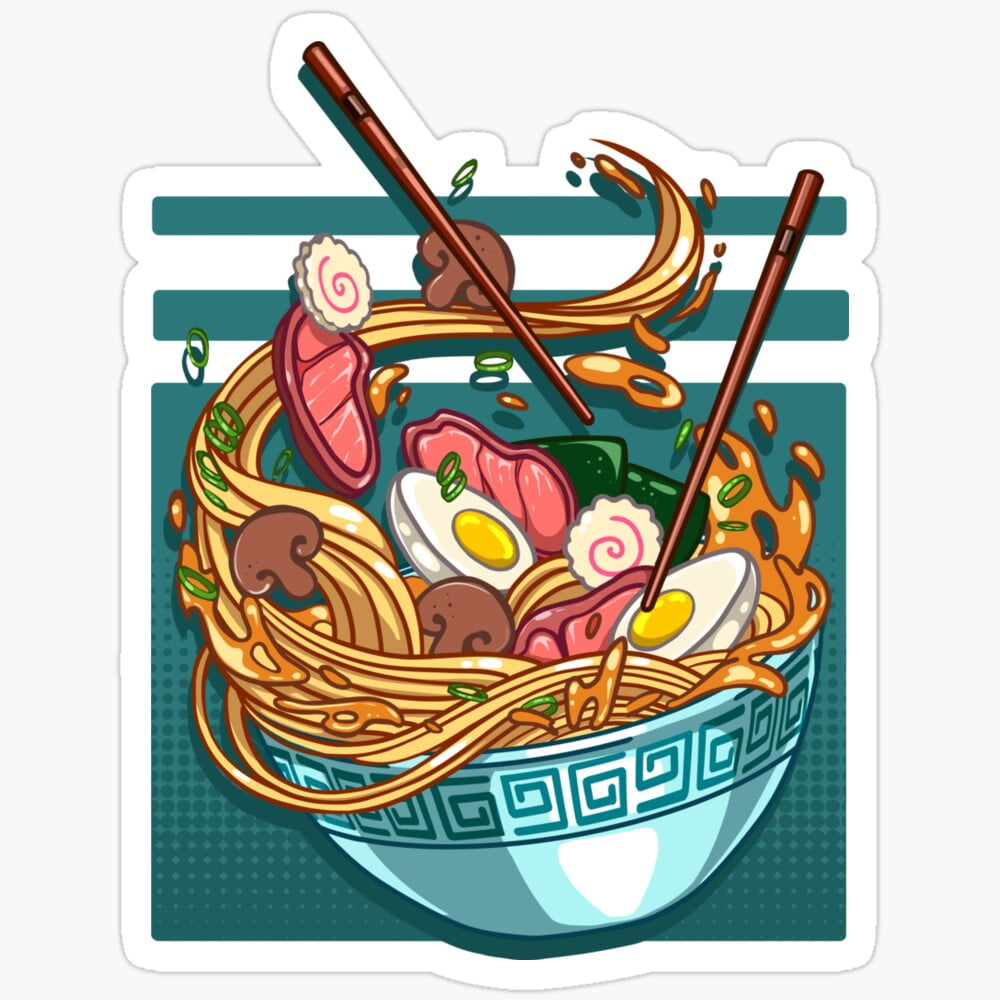 DOPASTICKER The Delicious Falling Japanese Ramen Bowl Sticker Phone ...