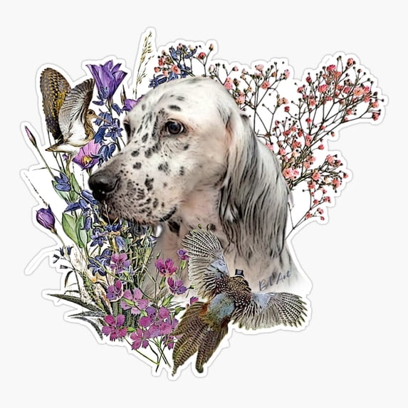 DOPASTICKER The English Setter Portrait, Art Sticker, Phone Sticker Car ...