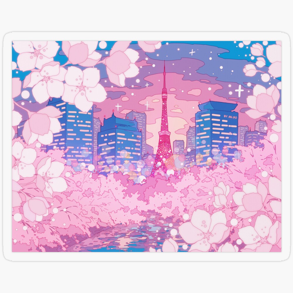 DOPASTICKER The Evening Tokyo Lake View Transparent Sticker Phone Decal ...