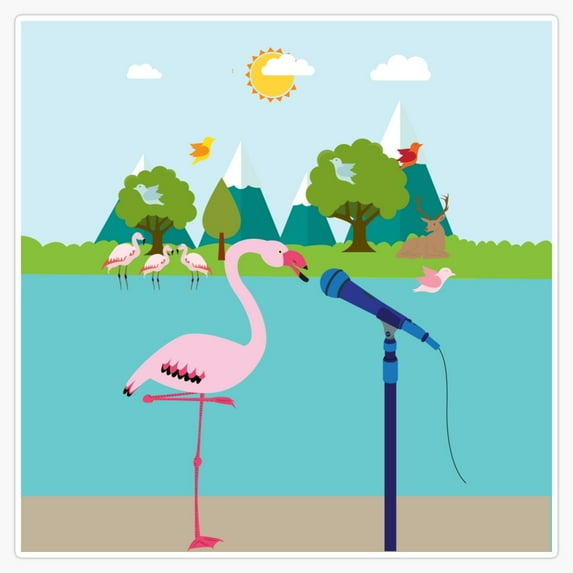 DOPASTICKER The Flamingo Show Sticker, Phone Sticker Water Bottle ...