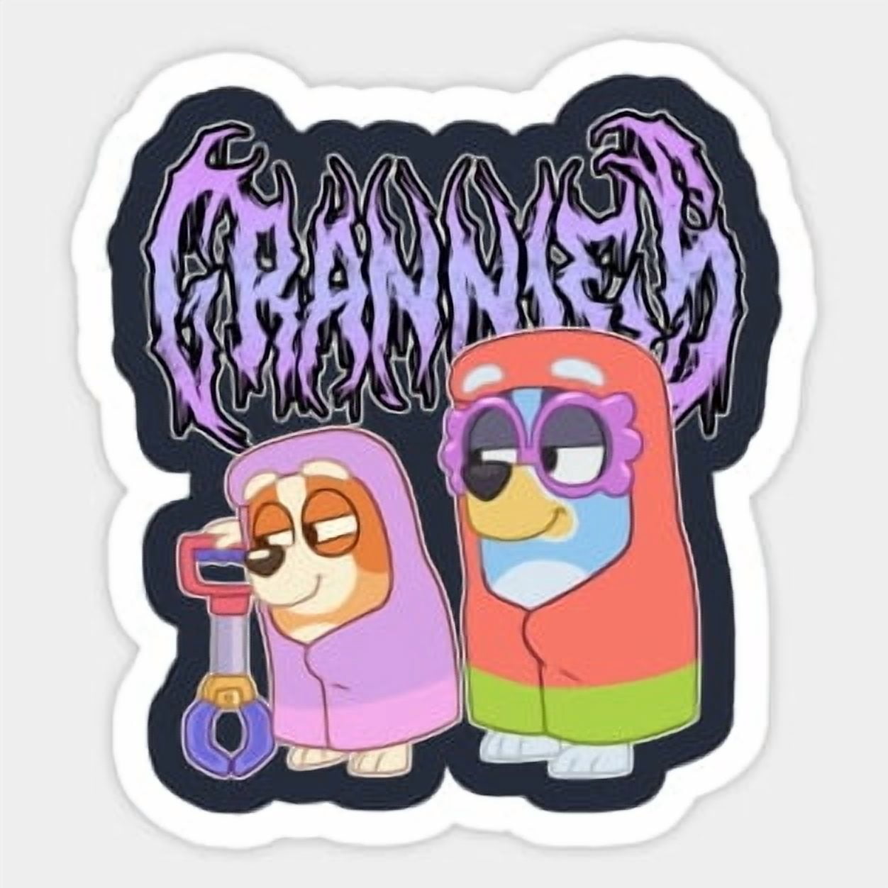 DOPASTICKER The Grannies Metal Bluey For , Bluey Favors, Decorative ...