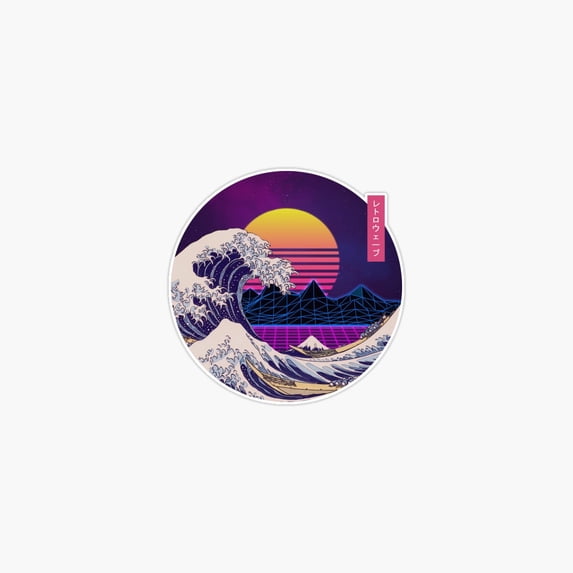 DOPASTICKER The Great Retro Wave Sea Sticker Phone Sticker, Latop ...