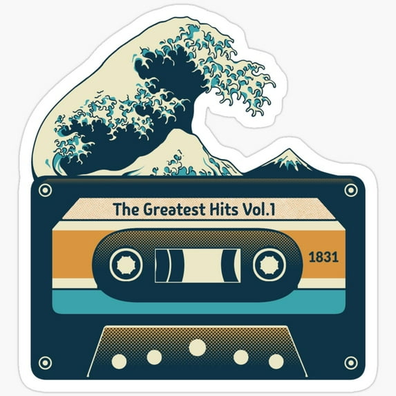 DOPASTICKER The Great Wave Song Of Kanagawa Cassette Sticker Phone ...