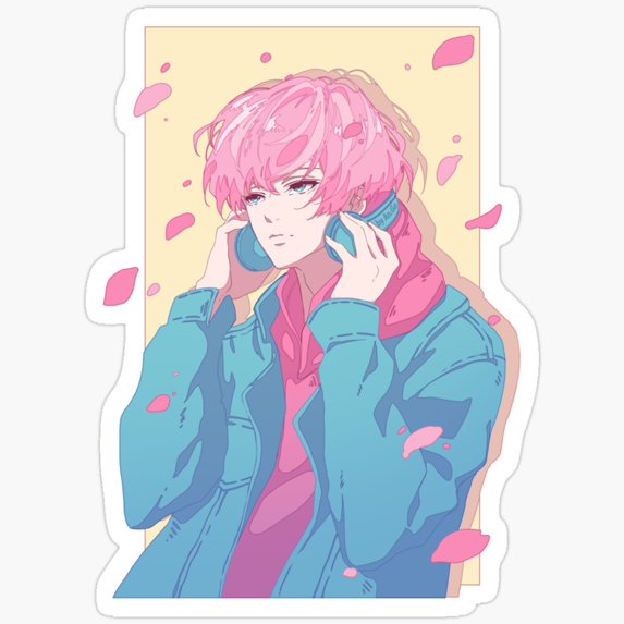 DOPASTICKER The Handsome Anime Boy Sticker Phone Decal Water Bottle ...