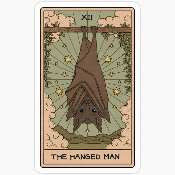DOPASTICKER The Hanged Man - Bat Tarot Decorative Laptop, Phone ...