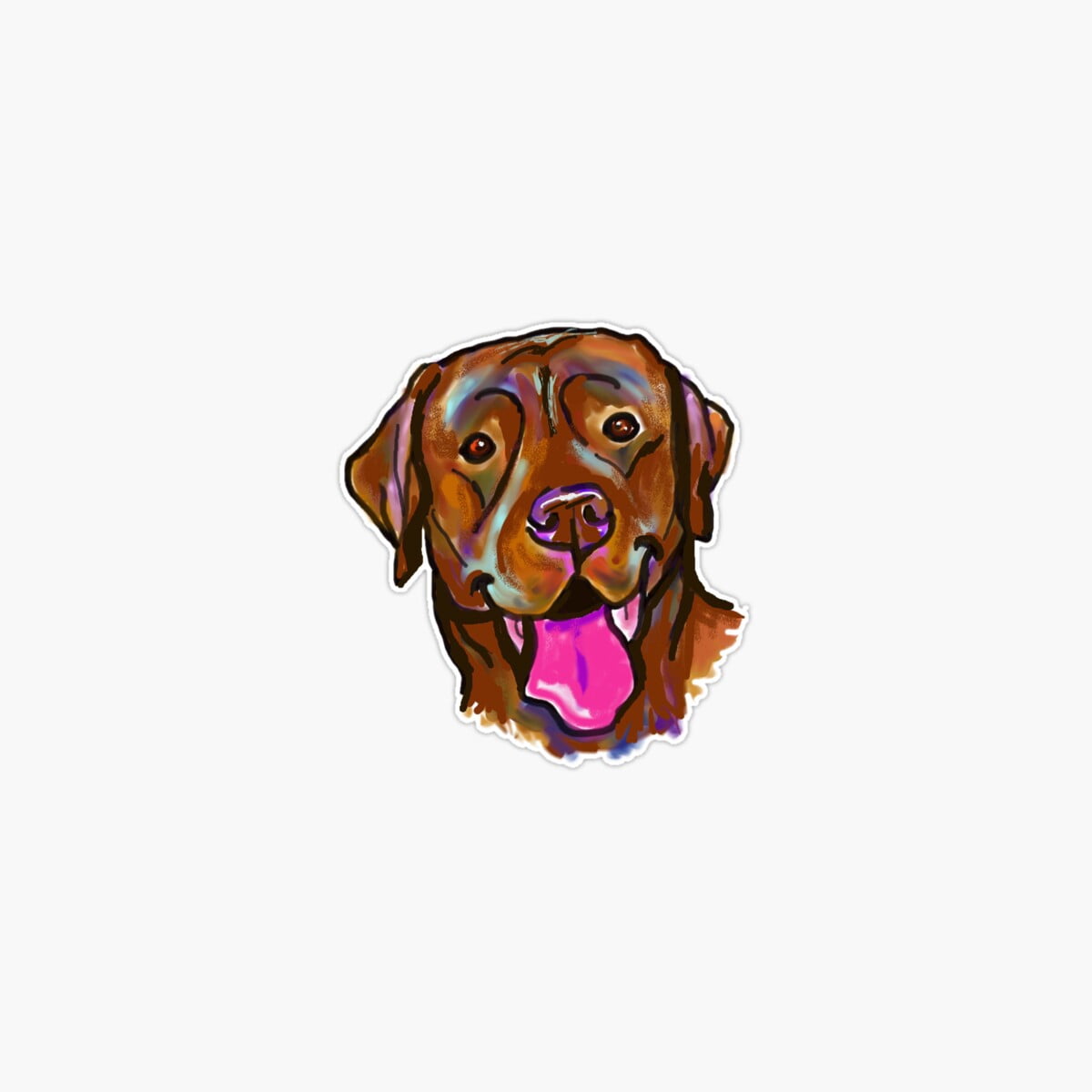 DOPASTICKER The Happy Chocolate Lab Love Of My Life Sticker, Phone ...