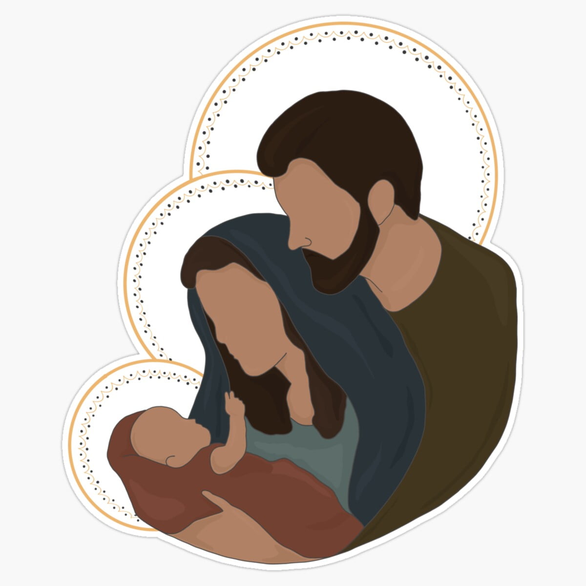 DOPASTICKER The Holy Family Sticker, Phone Sticker Water Bottle Sticker ...