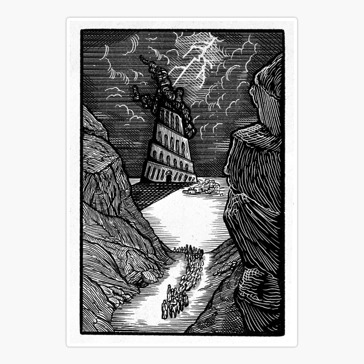 DOPASTICKER The Jaredites Flee Babel Sticker, Phone Sticker Car Sticker ...