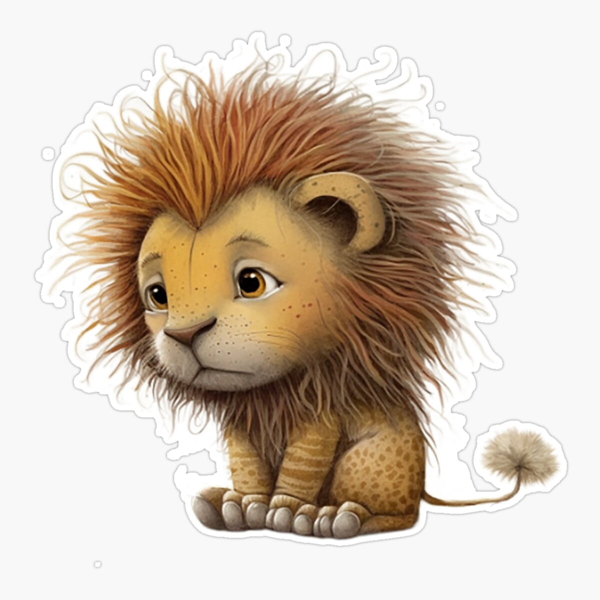 DOPASTICKER The Little Baby Lion, Cute And Adorable Animal Sticker ...