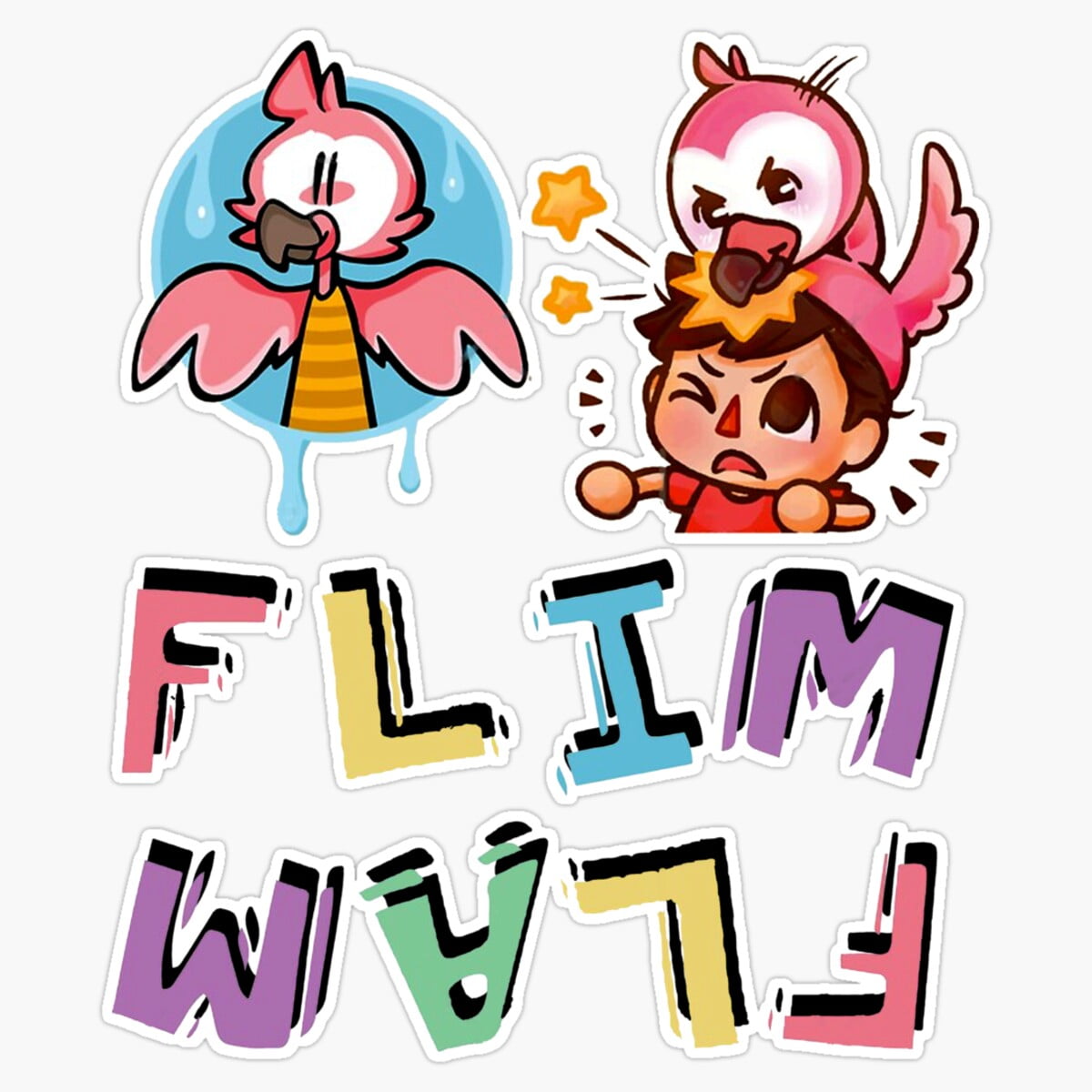 DOPASTICKER The Little Pink Birds Sticker, Phone Sticker Car Sticker ...