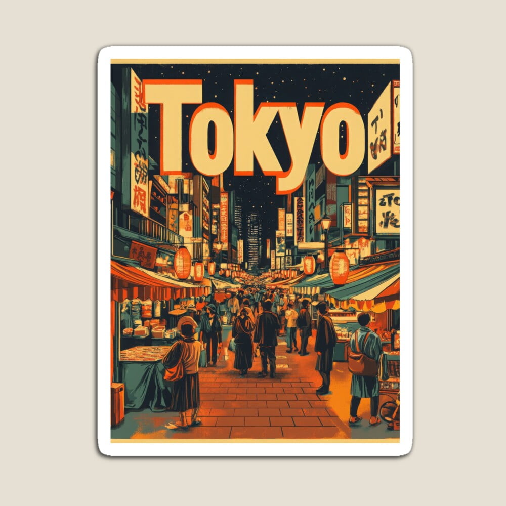 DOPASTICKER The Lively Streets Of Tokyo Come Alive At Night, Filled ...