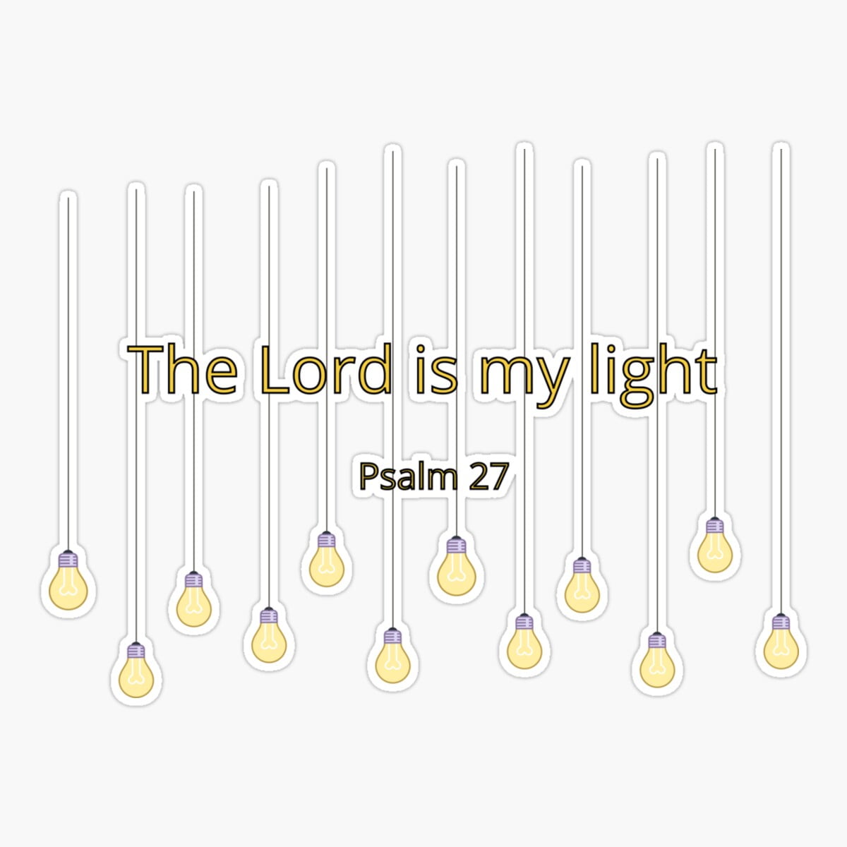 DOPASTICKER The Lord Is My Light, Hanging Light Bulb Sticker, Phone ...