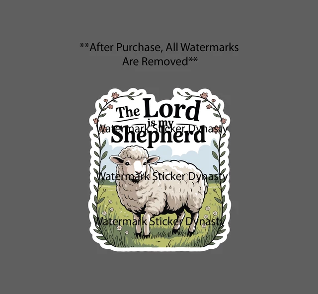 DOPASTICKER The Lord Is My Shepherd Stickerheep Scripture Jesus Sticker ...