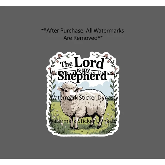 DOPASTICKER The Lord Is My Shepherd Stickerheep Scripture Jesus Sticker ...