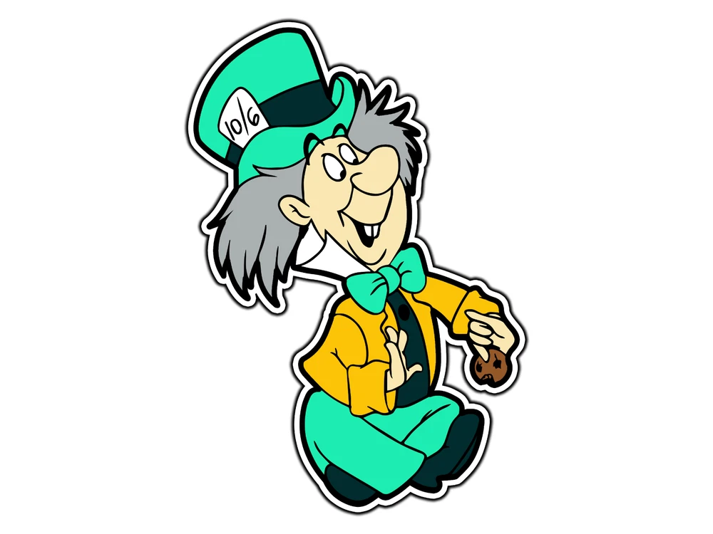 DOPASTICKER The Mad Hatter Cartoon Sticker Decal Phone Decal Water ...
