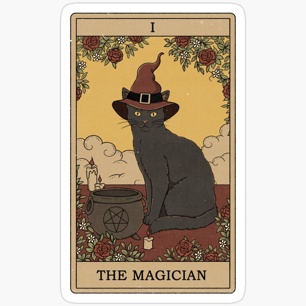 DOPASTICKER The Magician - Cats Tarot Decorative Laptop, Phone Stickers ...