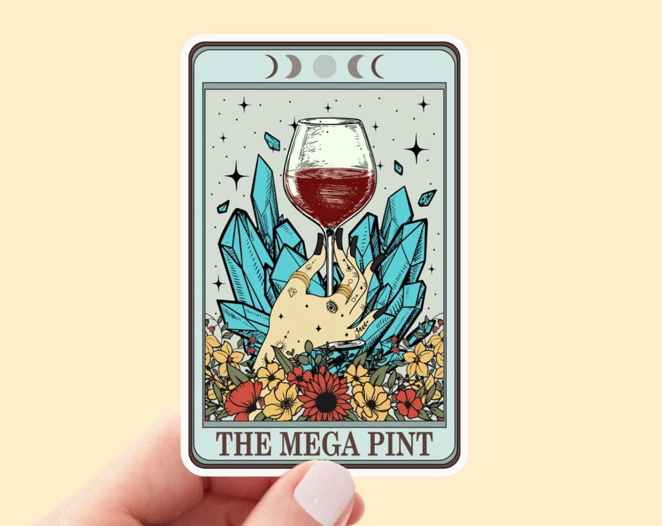 DOPASTICKER The Mega Pint Wine Tarot Card Sticker, Wine Sticker, Gothic ...