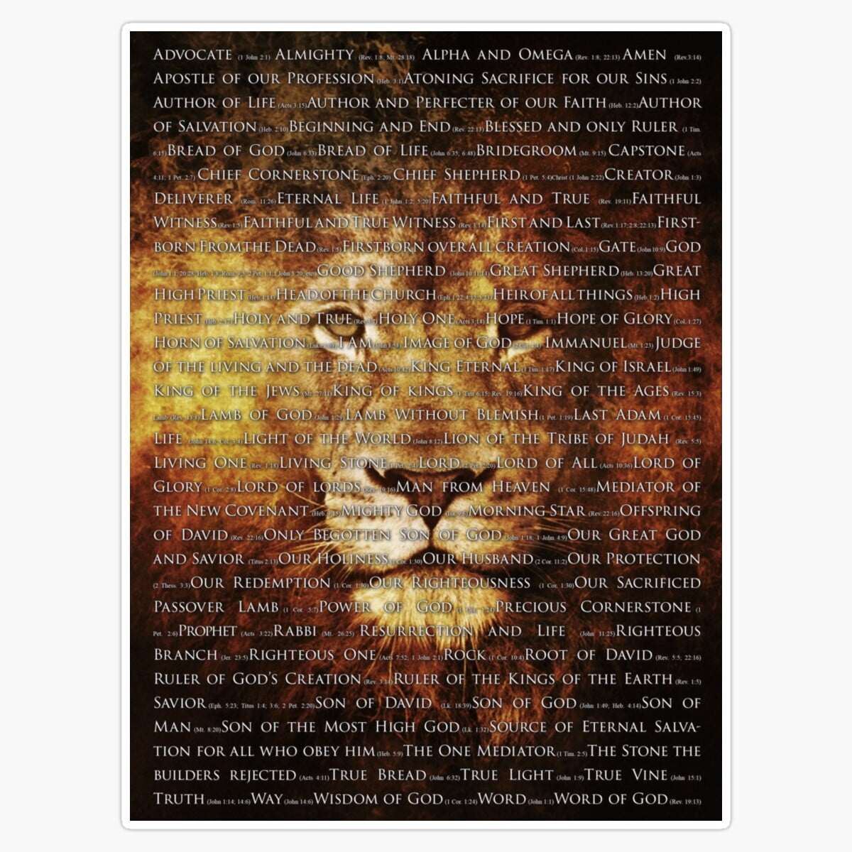 DOPASTICKER The Names Of God Sticker, Phone Sticker Car Stickers ...