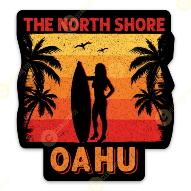 DOPASTICKER The North Shore Oahu Hawaii Sticker - Island Beach Surfing ...