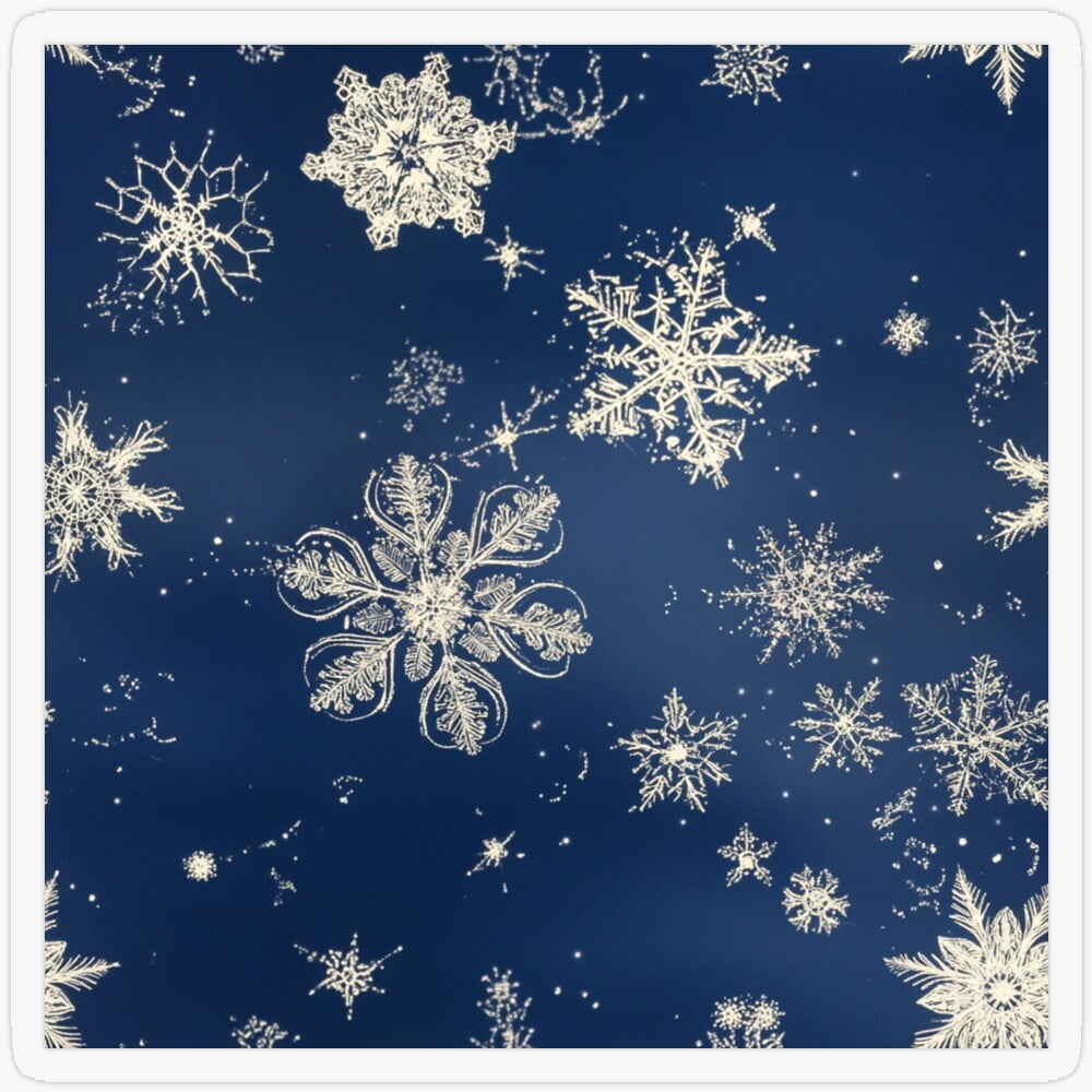 DOPASTICKER The Poetry Of White Snowflakes Sticker Phone Decal Water ...