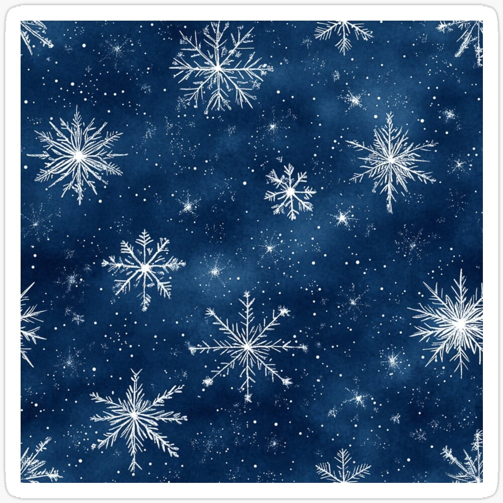 DOPASTICKER The Poetry Of White Snowflakes Sticker Phone Sticker, Latop ...