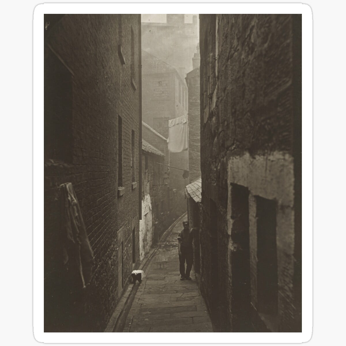 DOPASTICKER The Slums Of Glasgow By Thomas Annan, 1800S Glossy Sticker ...