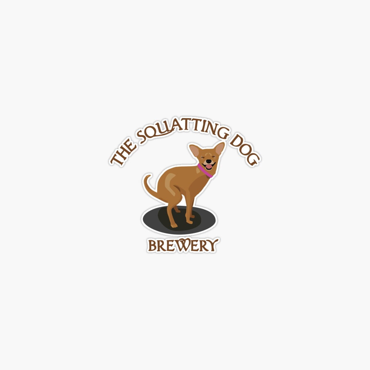 DOPASTICKER The Squatting Dog Sticker, Phone Sticker Water Bottle ...