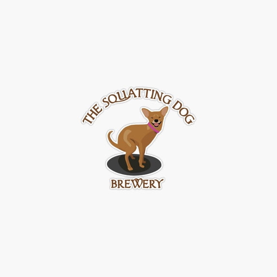DOPASTICKER The Squatting Dog Sticker, Phone Sticker Water Bottle ...