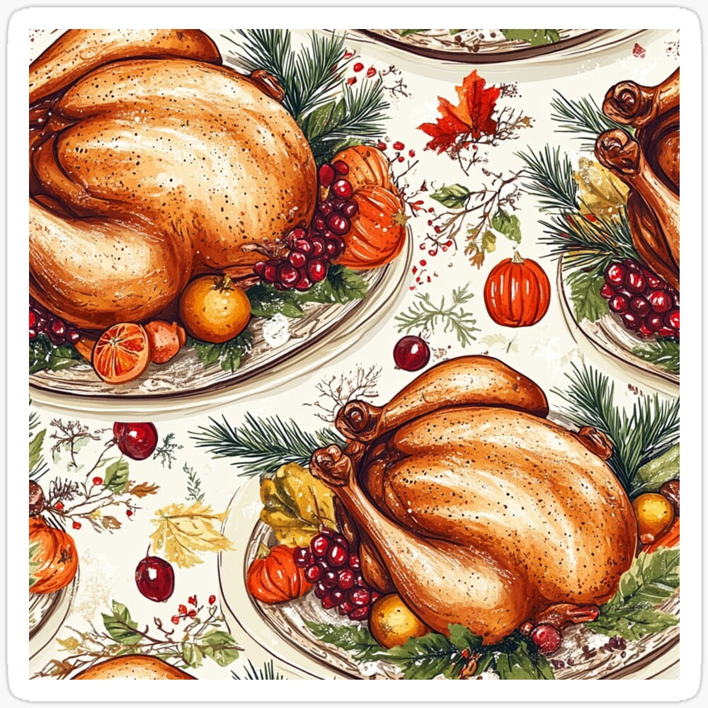 DOPASTICKER The Traditional Thanks.Giving Feast Sticker Phone Decal ...