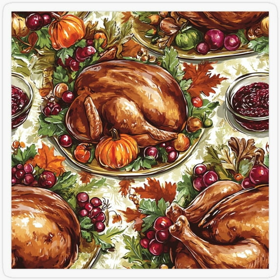 DOPASTICKER The Traditional Thanks.Giving Feast Sticker Phone Decal ...