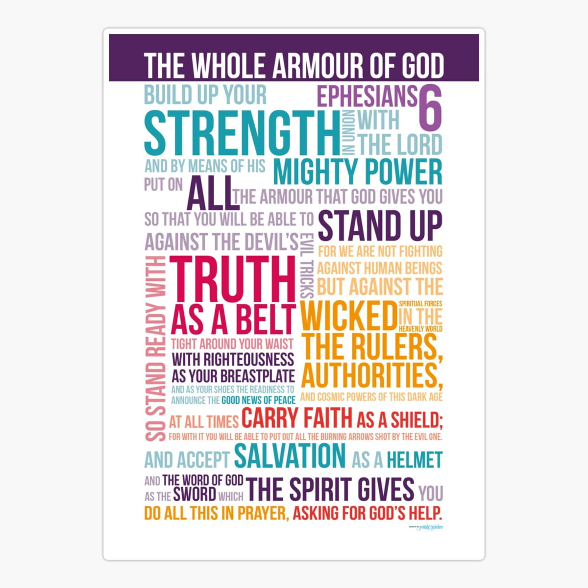 DOPASTICKER The Whole Armour Of God Sticker, Phone Sticker Car Stickers ...