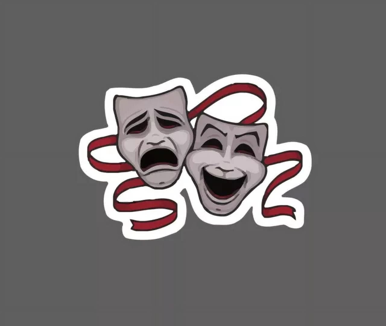 DOPASTICKER Theatre Comedy Tragedy Waterproof Decorative Laptop, Phone ...