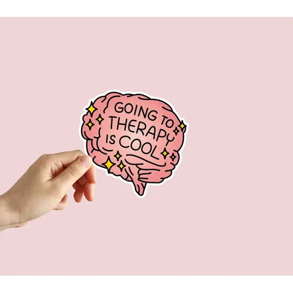 DOPASTICKER Therapy Is Cool Sticker Phone Decal Water Bottle Stickers ...