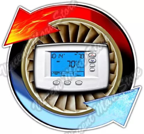 DOPASTICKER Thermostat Fan Air Conditioning Hvac Heater Car Sticker ...