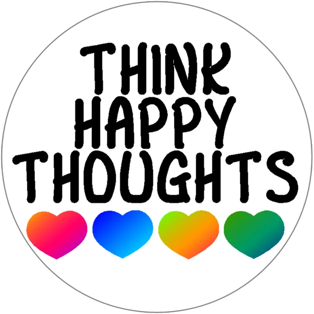 DOPASTICKER Think Happy Thoughts, Positive Optimism Phone Decal Water ...