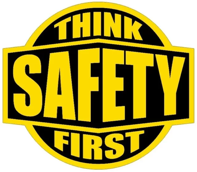 DOPASTICKER Think Safety First Hard Hat Sticker Yellow On Black Sticker ...
