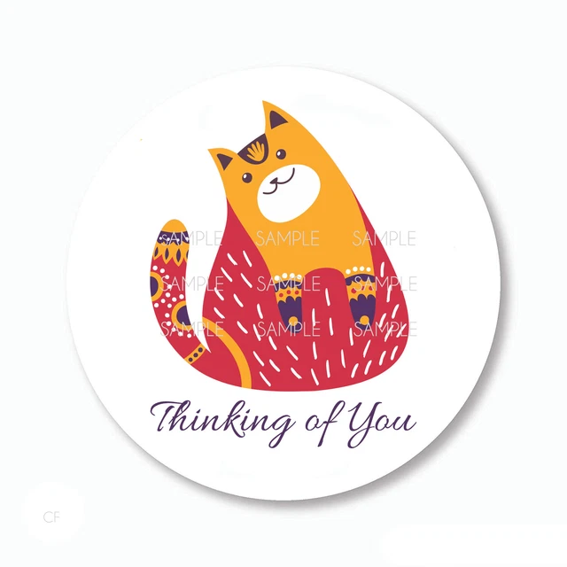 DOPASTICKER Thinking Of You Cat Scrapbook Stickers Phone Decal Water ...