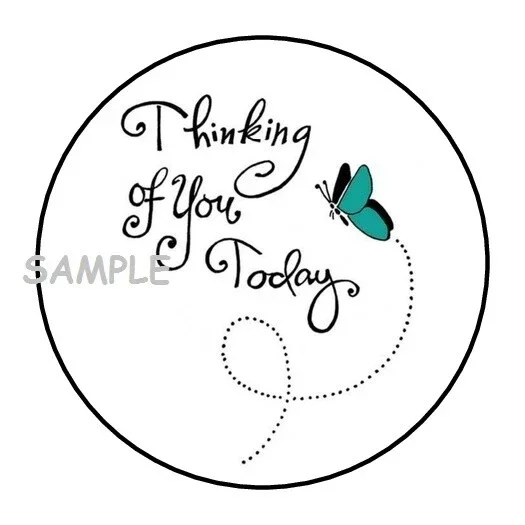 DOPASTICKER Thinking Of You Envelope Seals Labels Stickers Butterfly ...