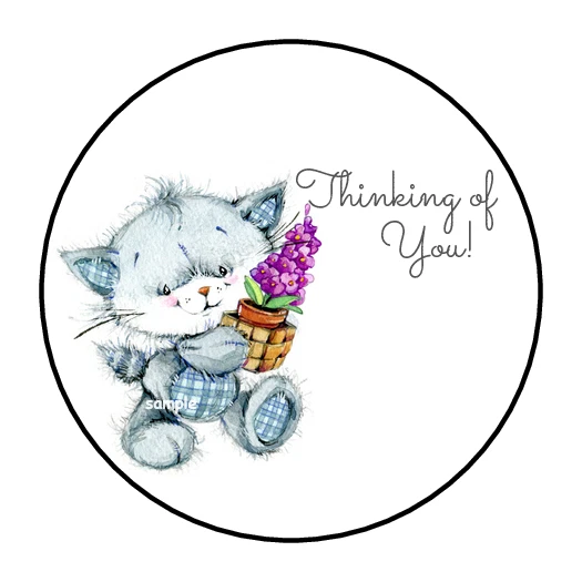 DOPASTICKER Thinking Of You Kitten Stickers Phone Decal Water Bottle ...