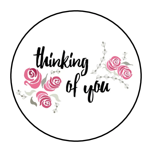 DOPASTICKER Thinking Of You Stickers Floral Phone Decal Water Bottle ...