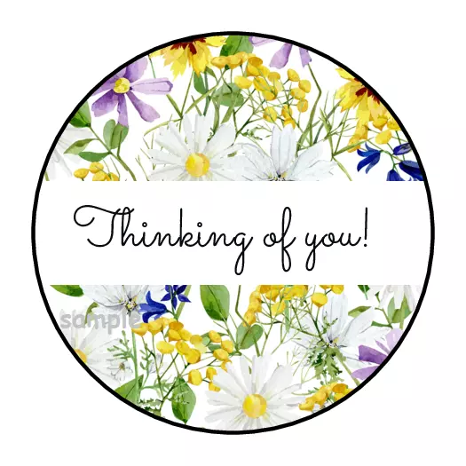 DOPASTICKER Thinking Of You Stickers Floral Wildflowers Phone Decal ...