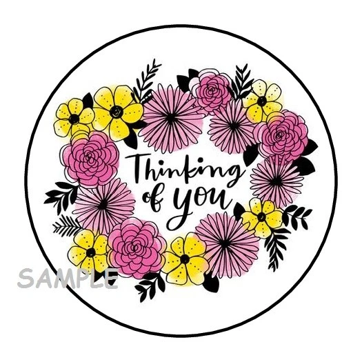 DOPASTICKER Thinking Of You Stickers Flowers Floral Phone Decal Water ...