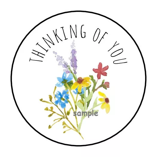 DOPASTICKER Thinking Of You Stickers Wildflowers Floral Phone Decal ...